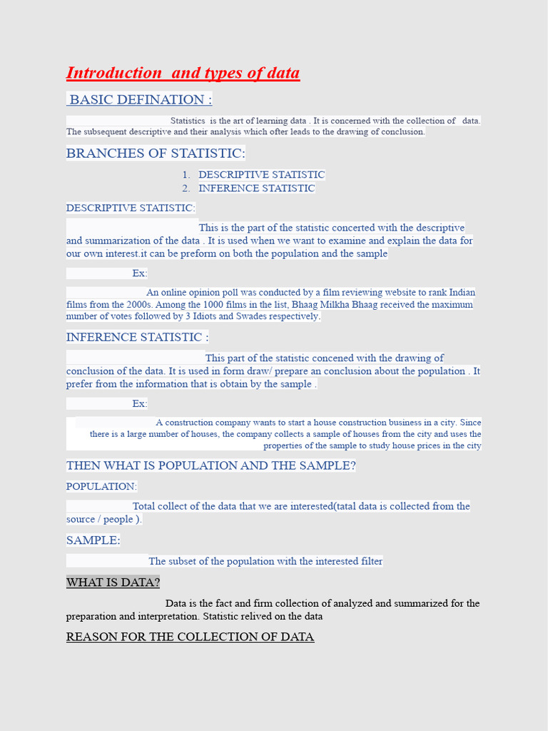 Introduction and Types of Data | PDF | Level Of Measurement | Data