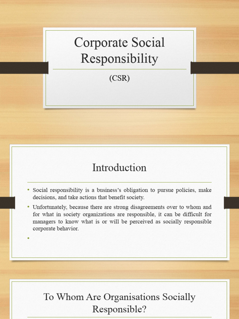 Corporate Social Responsibility | PDF | Corporate Social Responsibility ...