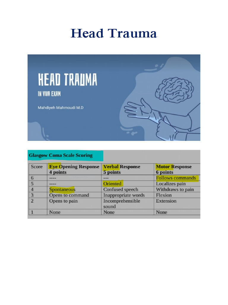 Head Trauma | PDF | Health Care | Causes Of Death