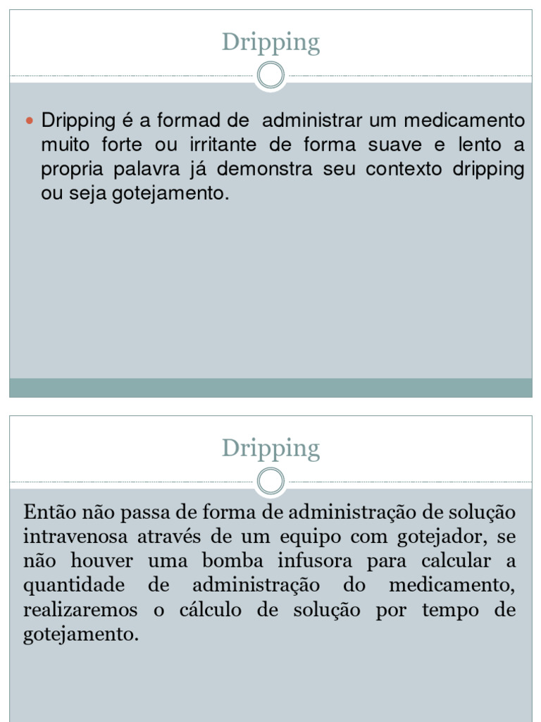 Administração de Medicamentos por Dripping | PDF | Coração | Midazolam