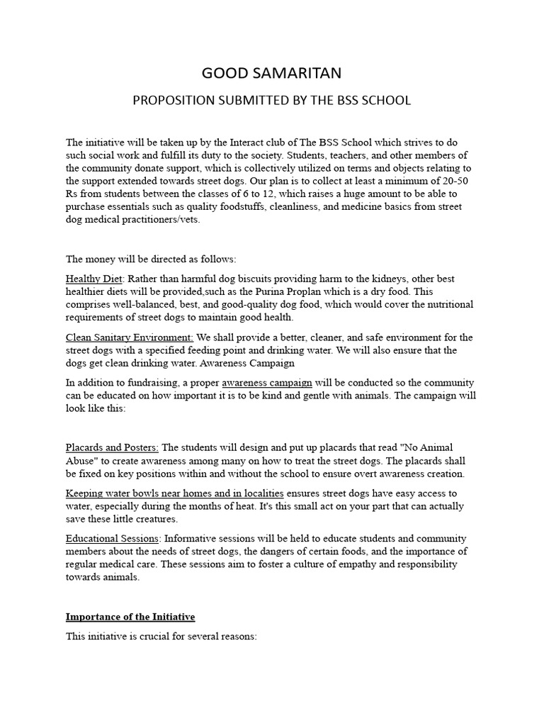Good Samaritan The BSS School PDF Empathy Learning