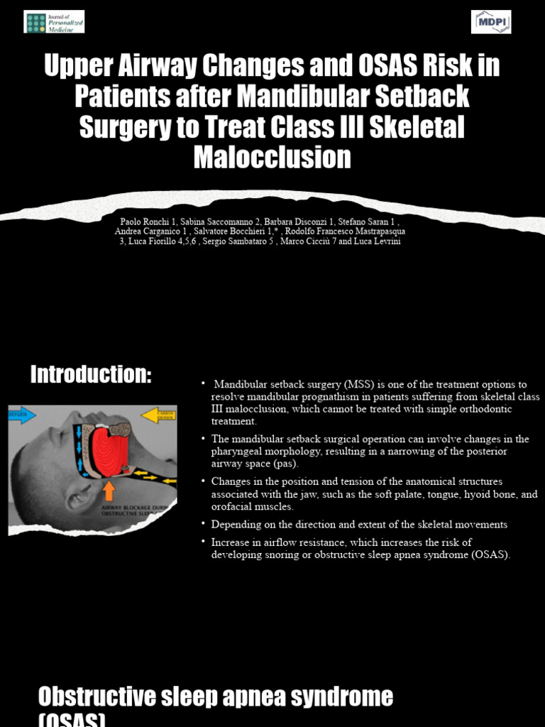 Osa and Mandibular Set Back in Class 3 Patients | PDF | Sleep Apnea ...
