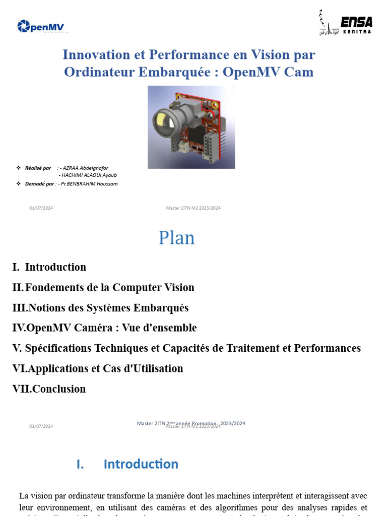OpenMV Cam : Vision par Ordinateur Embarquée | PDF | Vision par ...