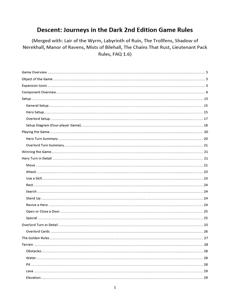 Descent 2nd Ed Rules | PDF | Quest | Gaming