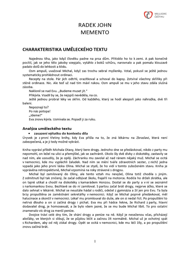 Radek John Memento | PDF