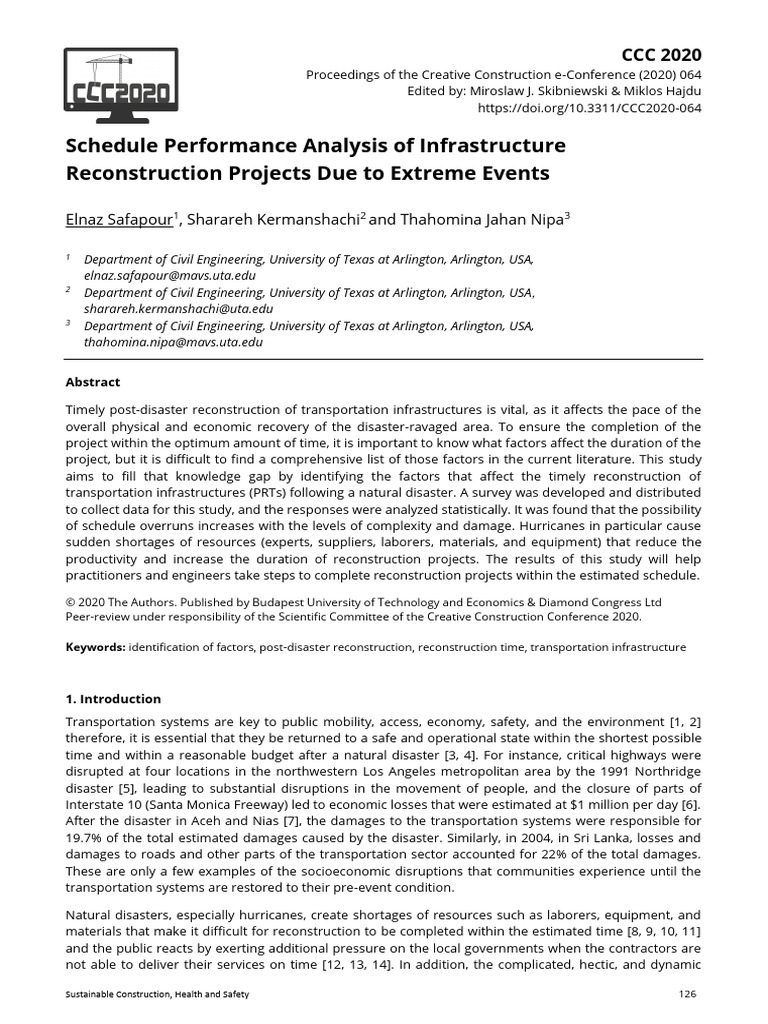 Schedule Performance Analysis of Infrastructure | Download Free PDF | Infrastructure | Tropical ...
