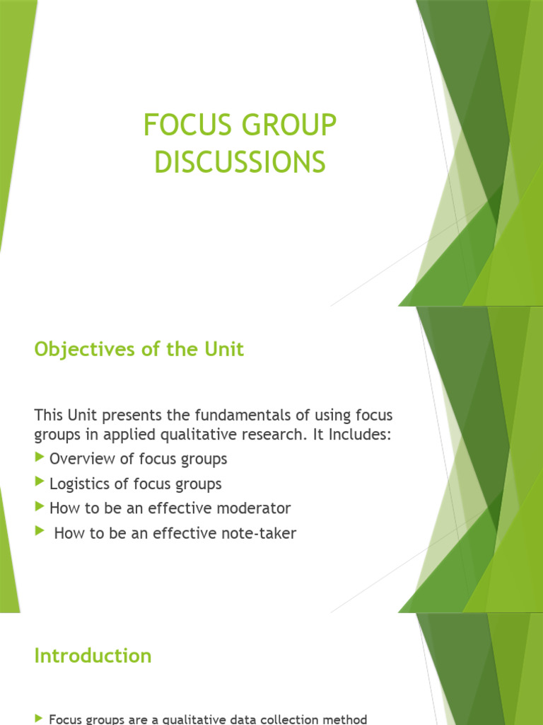 Lecture 9 Focus Group Discussions | PDF | Focus Group | Human Communication