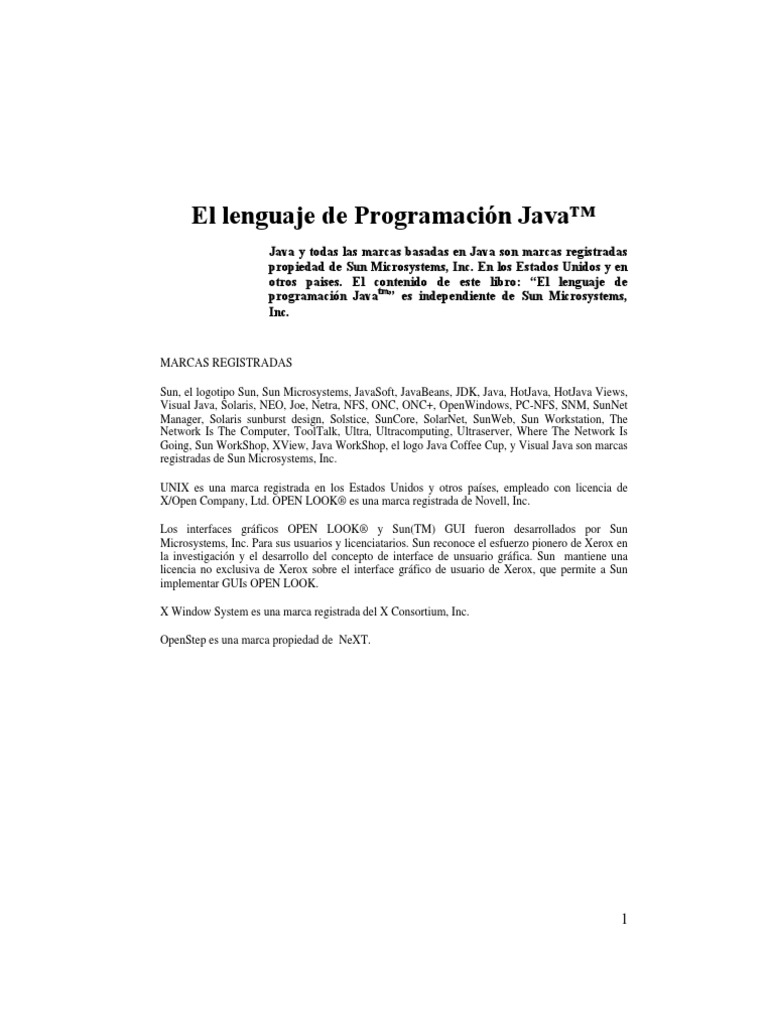 El Lenguaje de Programacion Java (Libro Español) | PDF | máquina virtual de Java | Java ...