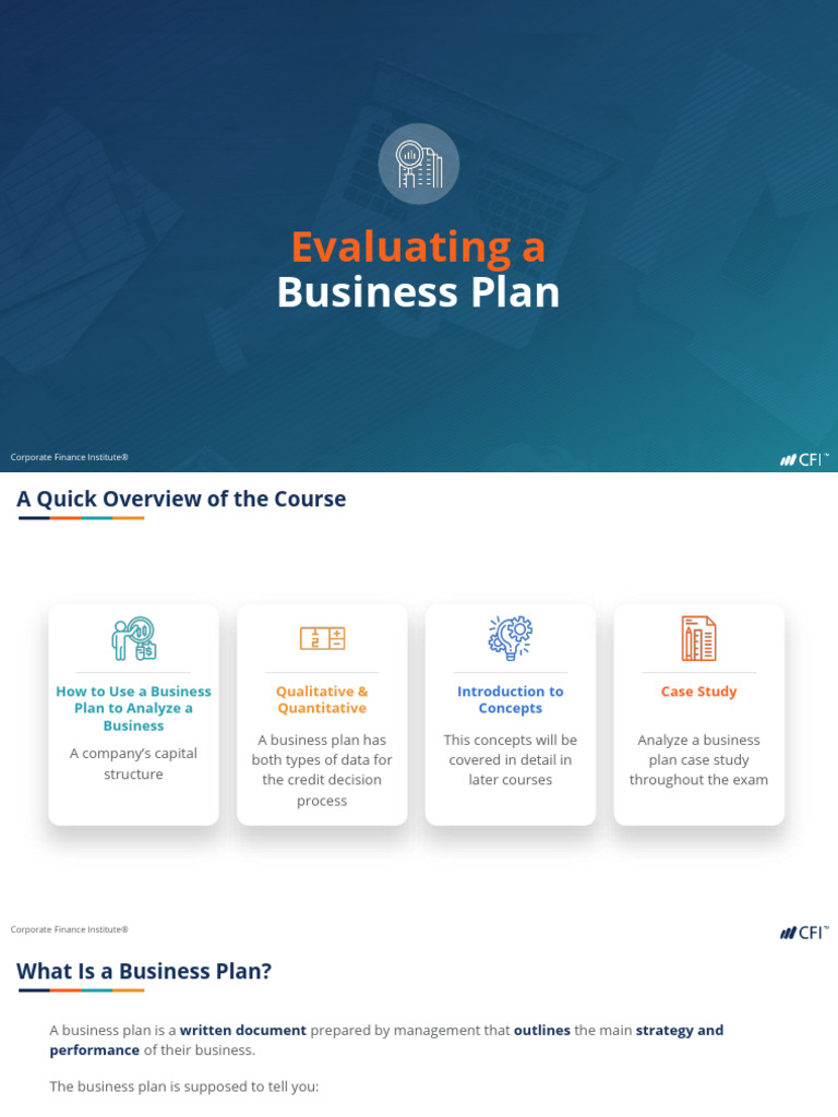 Evaluating A Business Plan Presentation | PDF | Debt | Swot Analysis