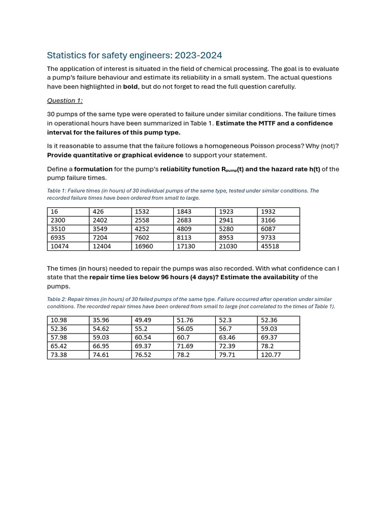 Pump Reliability Analysis for Engineers | PDF | Reliability Engineering ...
