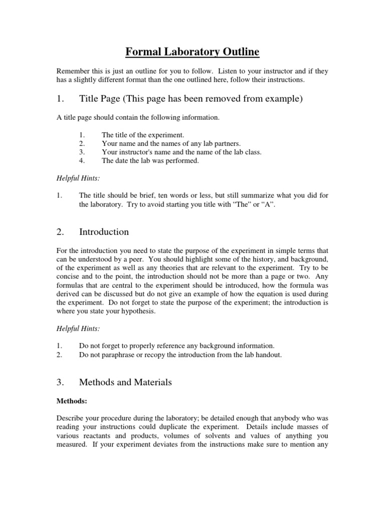 Lab Format Outline | PDF | Error | Experiment