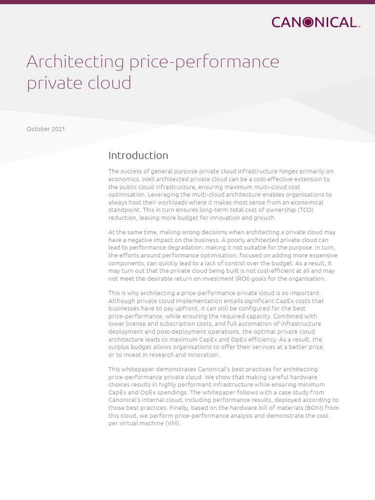 Architecting Price Performance Private Cloud | PDF | Hard Disk Drive | Cloud Computing