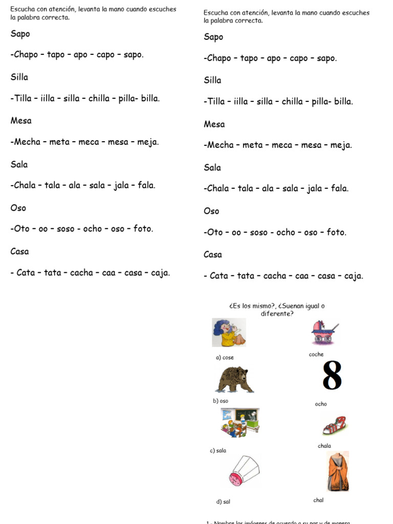 Ejercicios de Fonética con Sonido /s/ y /d/ | PDF