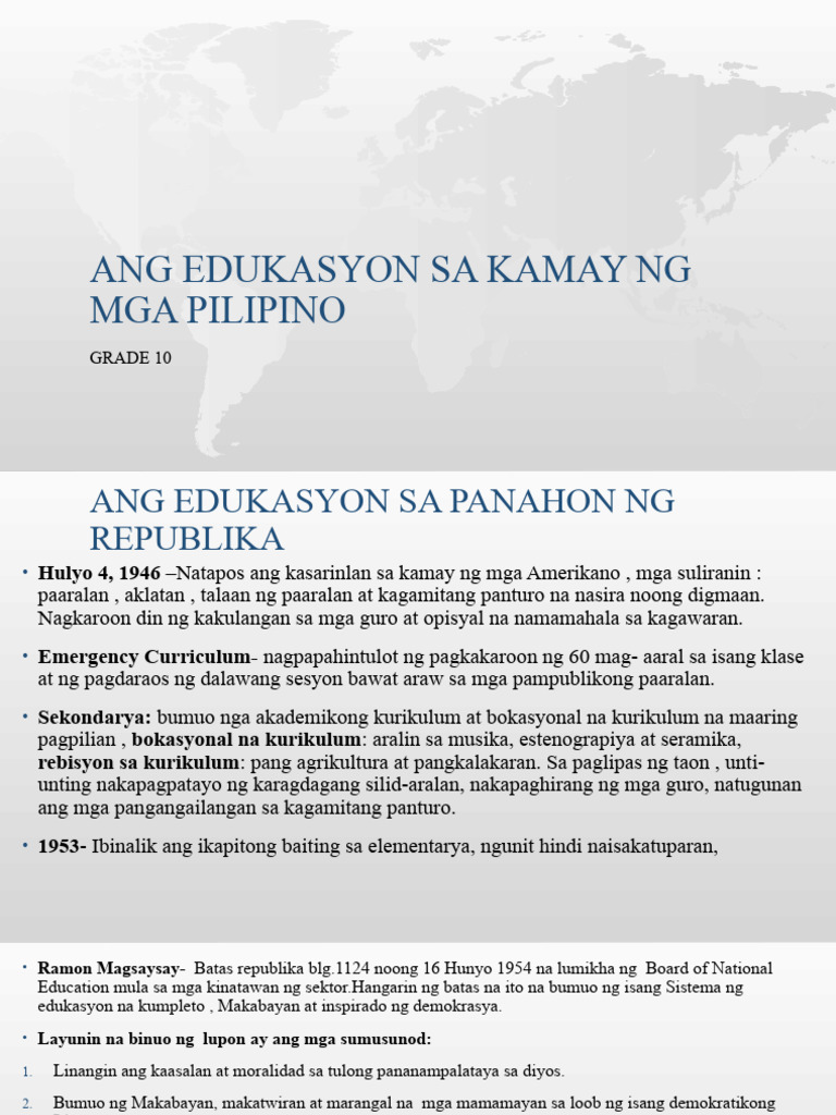 Ang Edukasyon Sa Kamay NG Mga Pilipino | PDF