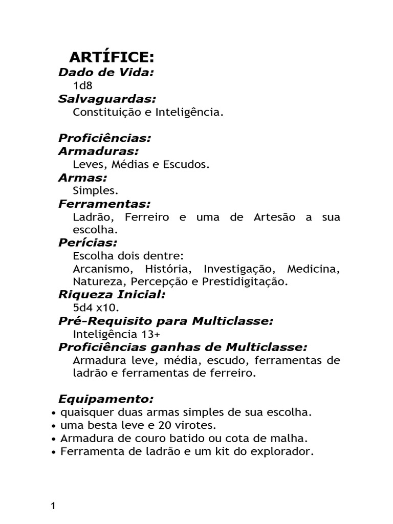 D&D 5E - Classes v7-3 | PDF | Relâmpago | Incêndios