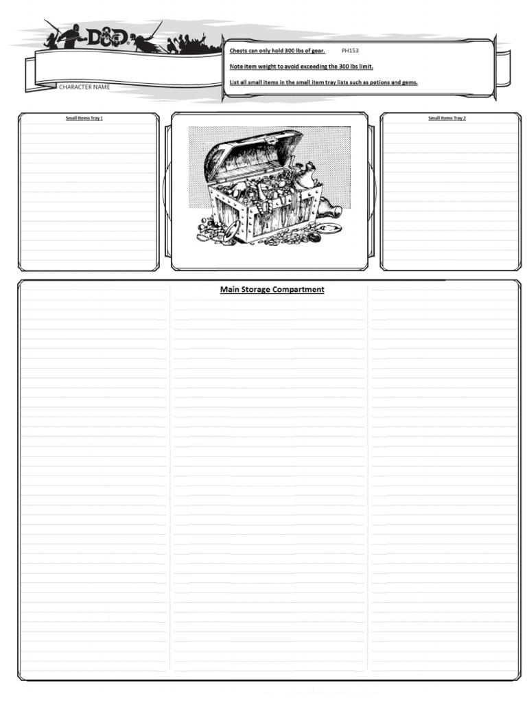 Chest Inventory Sheet | PDF