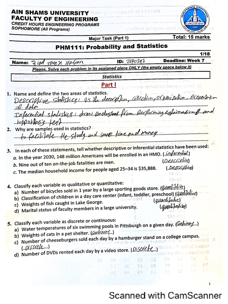 22P0292 PHM111 Major Task Part 1 | PDF