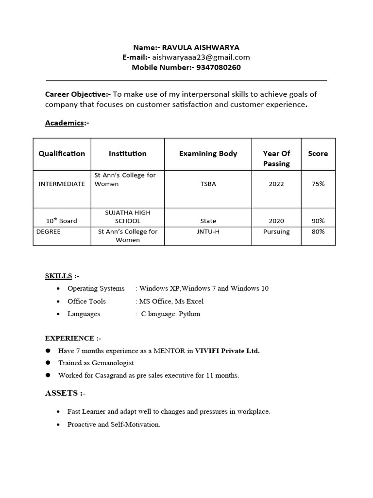 Aishwarya Resume | PDF