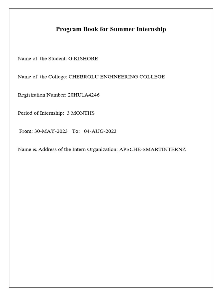 Kishore Smart Internz | PDF | World Wide Web | Internet & Web