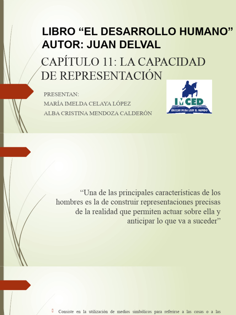Imelda, La Capacidad de Representación, Juan Delval | PDF | Imagen | Mente