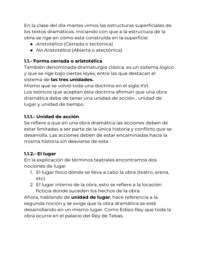 La Estructura Superficial Del Texto Dramático | PDF | Teatro | Aristóteles