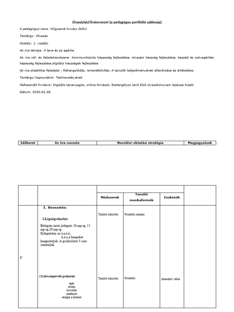 A Teve És Az Egérke | PDF