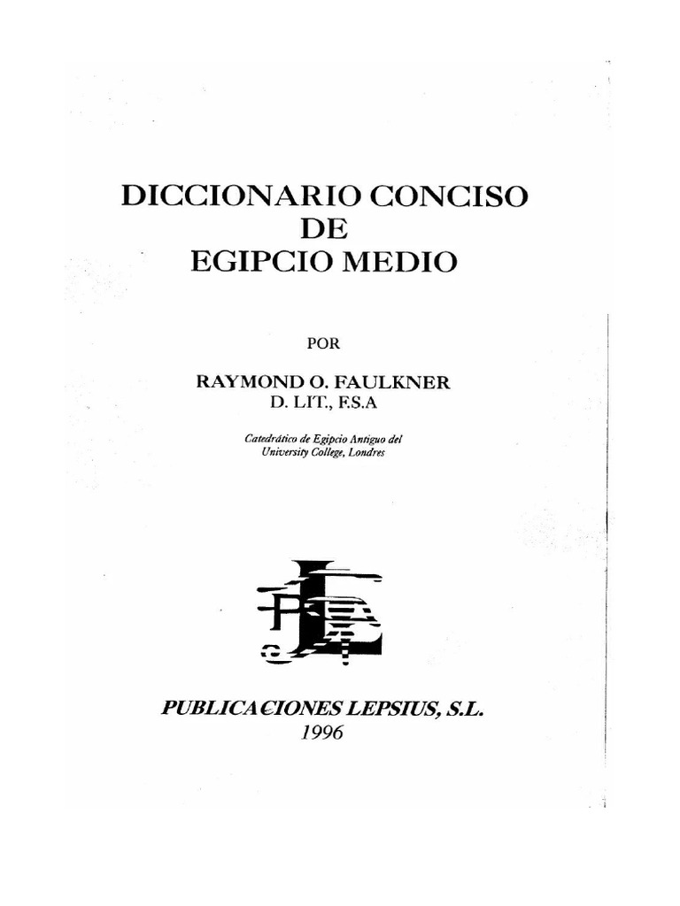 Diccionario Conciso Del Egipcio Medio | PDF
