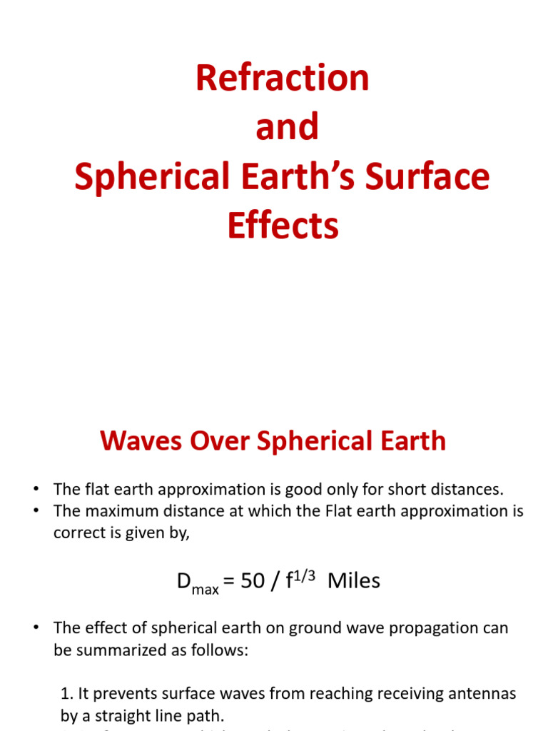 3 - Refraction and Spherical Earth | PDF | Radio Propagation | Refraction
