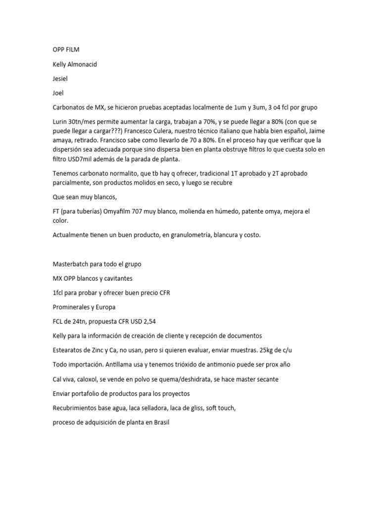 Opp Film | PDF | Sustancias químicas | Compuestos químicos