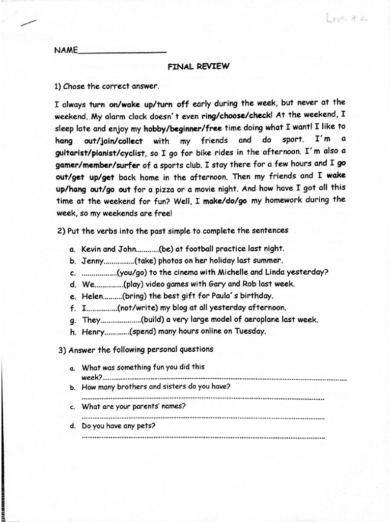 2nd Pre Adol - Laser A2 - Final Review | PDF