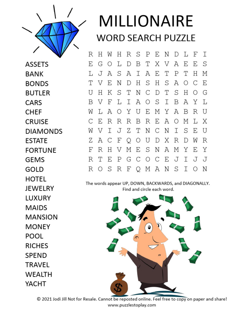 Millionaire Word Search Puzzle | PDF