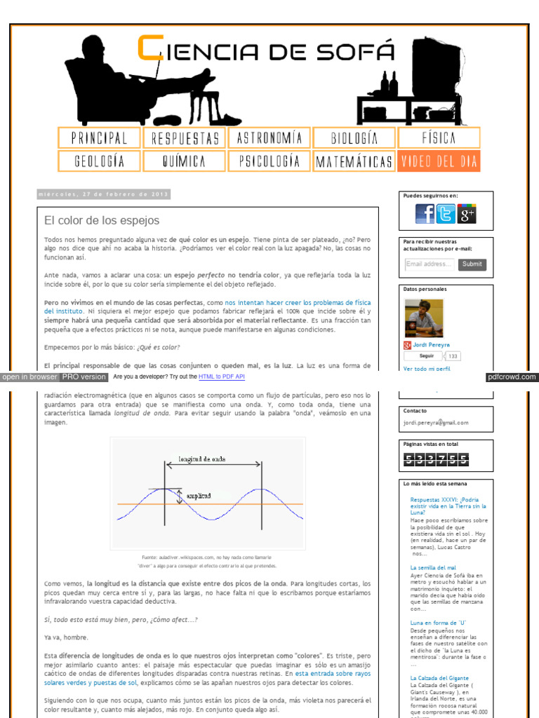 WWW Cienciadesofa Com 2013 02 El Color de Los Espejos HTML | PDF ...