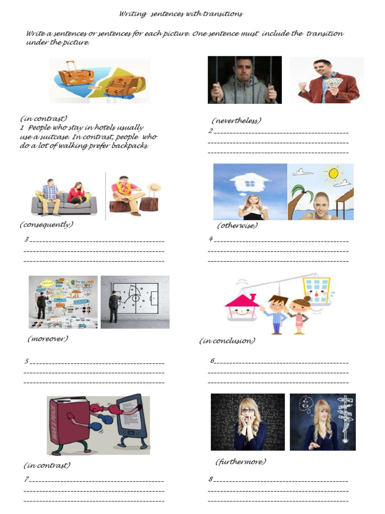 Practice On Transition Words | PDF | Computers | Technology & Engineering