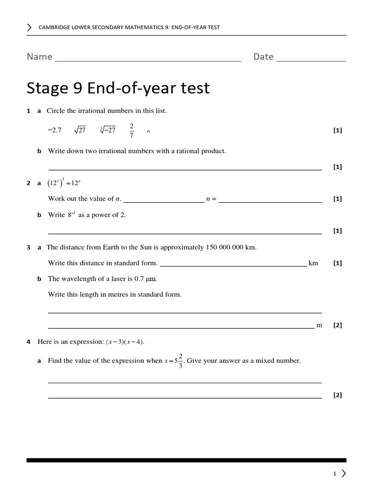Year 9 Maths Exam | PDF | Area | Euclidean Plane Geometry