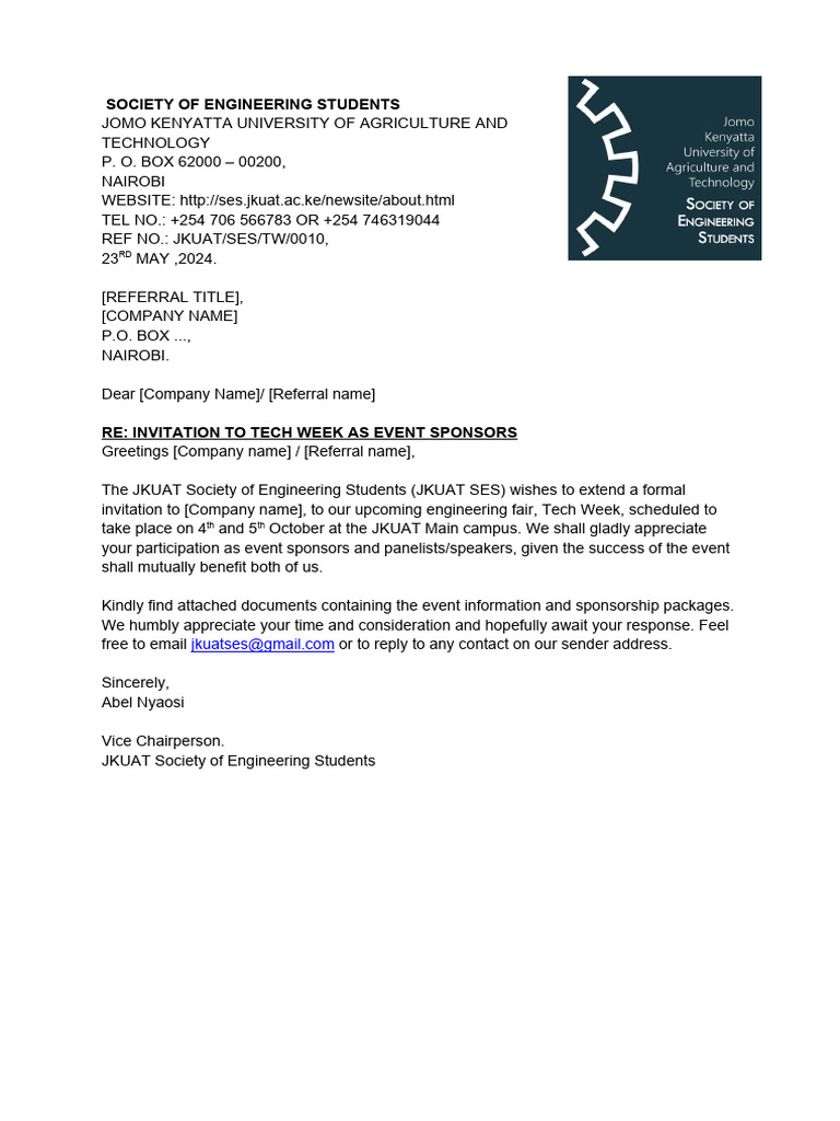 Invitation to Tech Week Sponsorship | PDF | Business