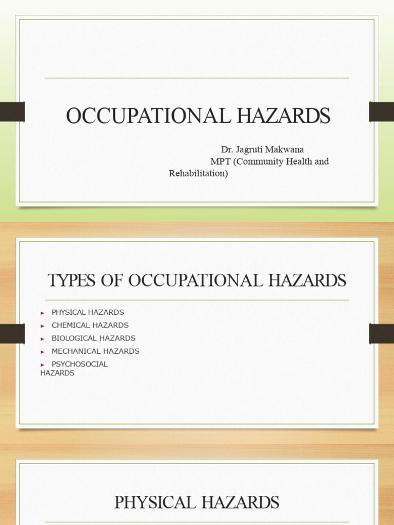Occupational Hazards 1 | PDF | Dermatitis | Hazards