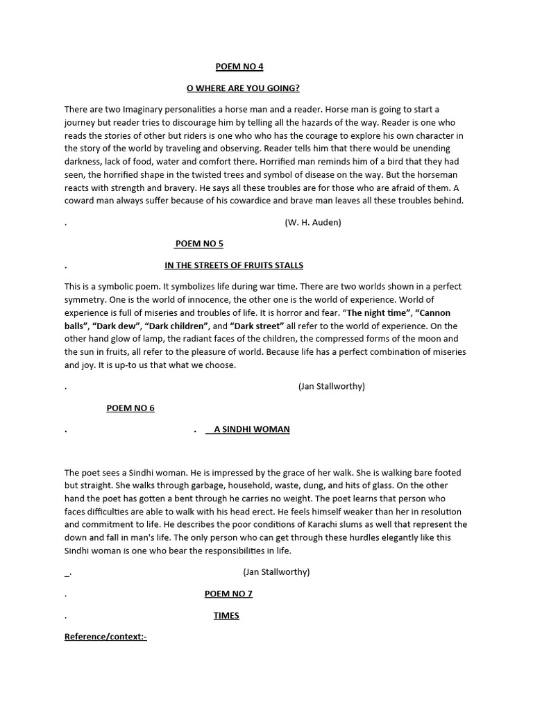 POEMS Notes | PDF | Courage