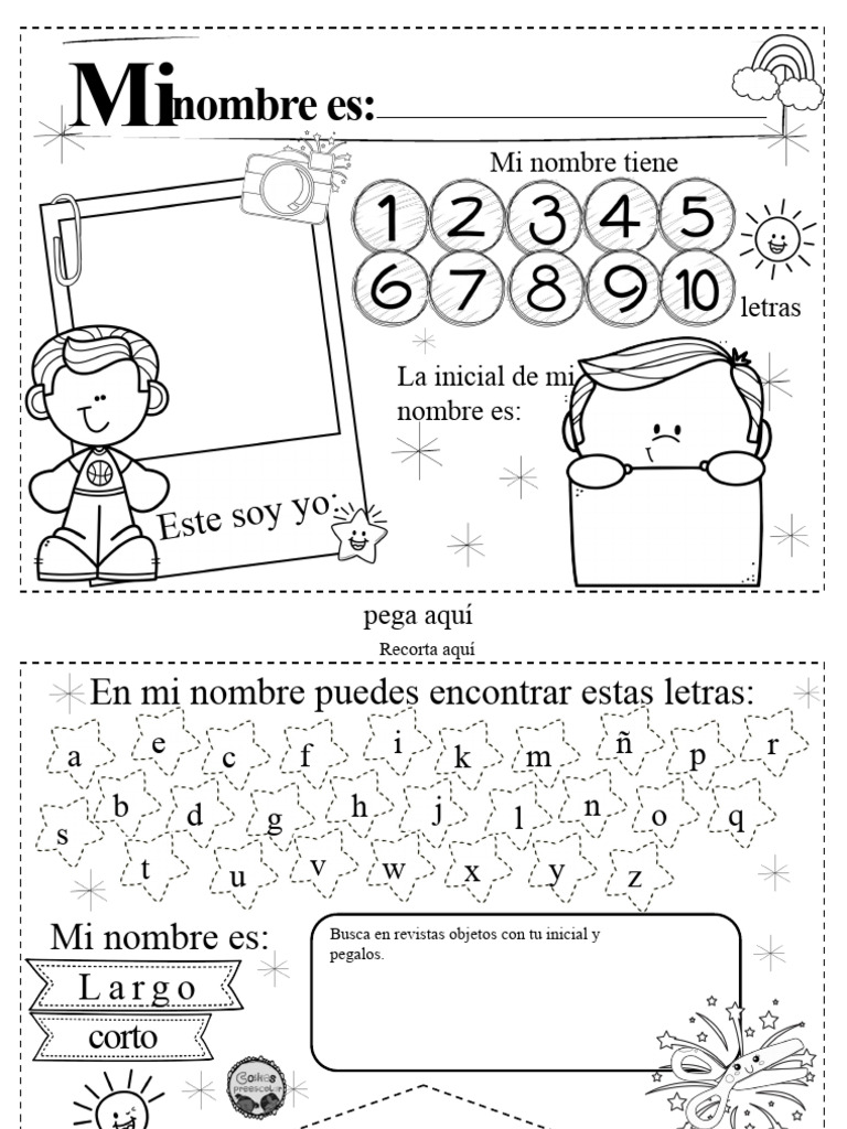 Actividades con las letras de mi nombre | PDF