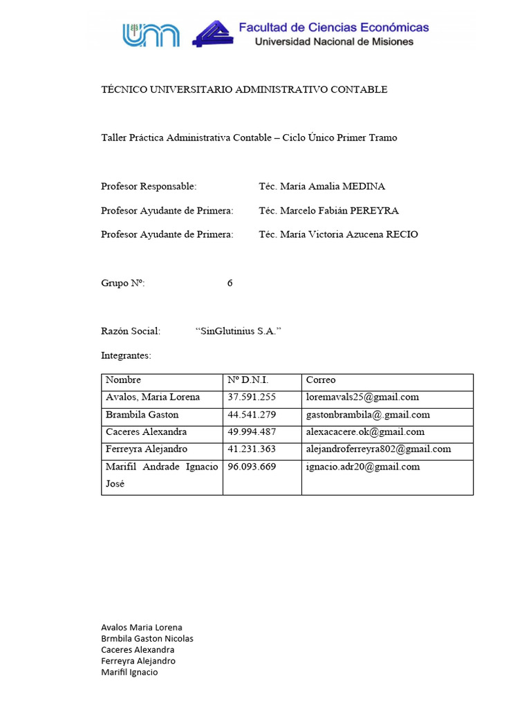 TP 1 Tacdo - Grupo6 | PDF | Estado financiero | Contabilidad