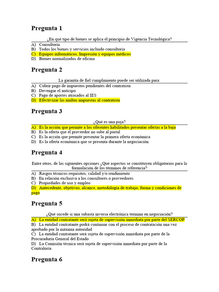Preguntas SERCOP | PDF | Subasta | Presupuesto
