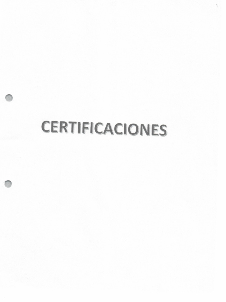Certificaciones | PDF