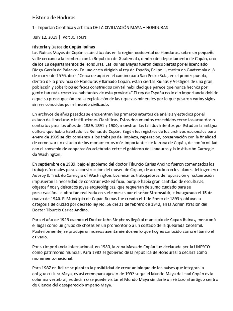 Historia de Honduras | PDF | Honduras | Hernán Cortés