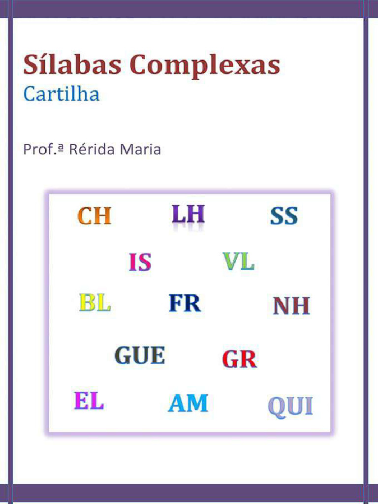 Apostila Sílabas Complexas - Prof Rérida | PDF