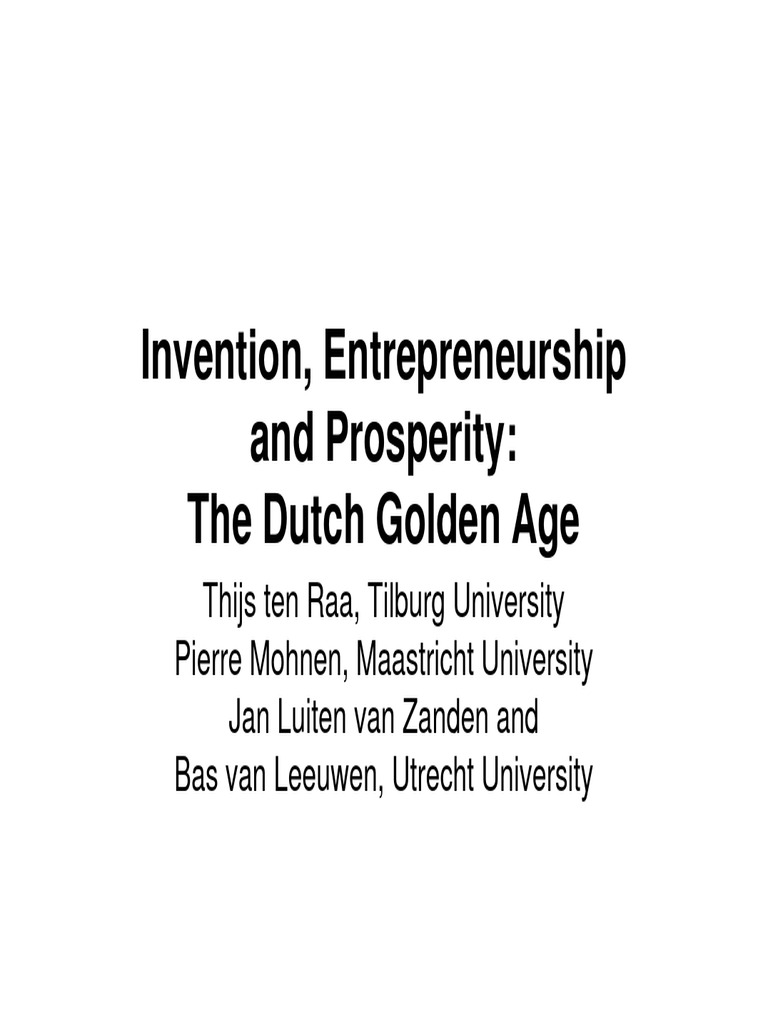 Thijs - Ten - Raa - Dutch Golden Age | PDF | Economies | Economics