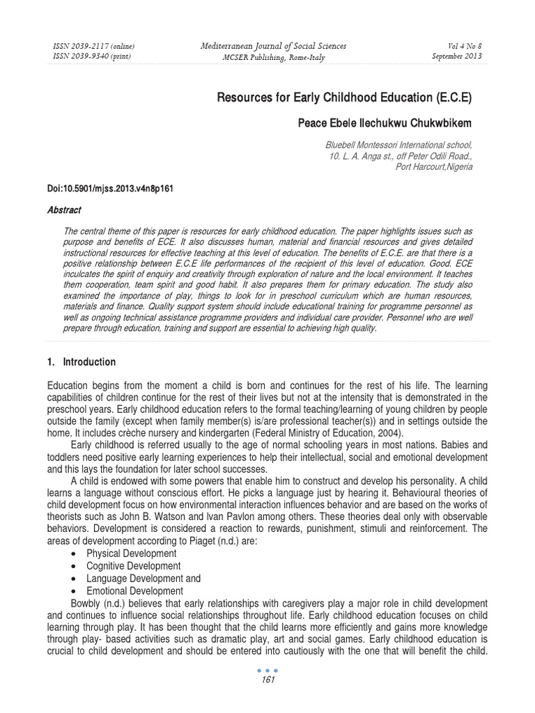 Resources For Early Childhood Education ECE | PDF | Early Childhood Education | Child Development