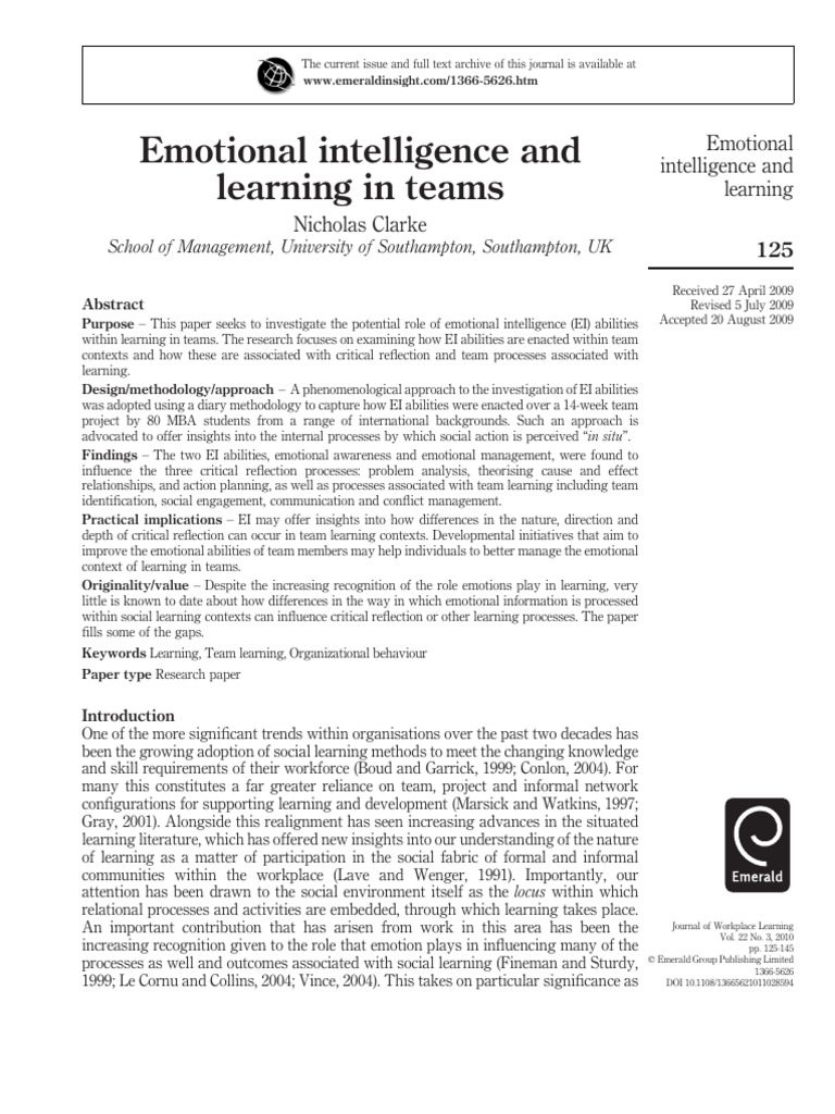 L4 (2) Emotional - Intelligence | PDF | Emotional Intelligence | Learning