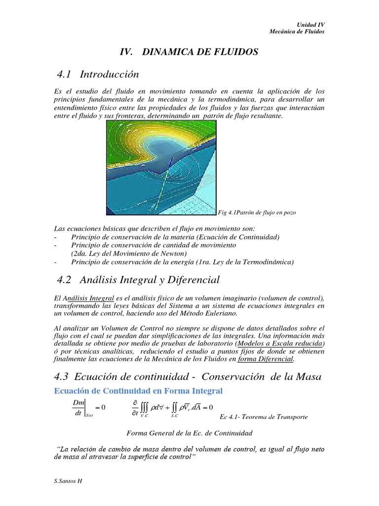 Cap 4 - Dinamica de Fluidos | PDF | Mecánica de fluidos | Mecanica clasica