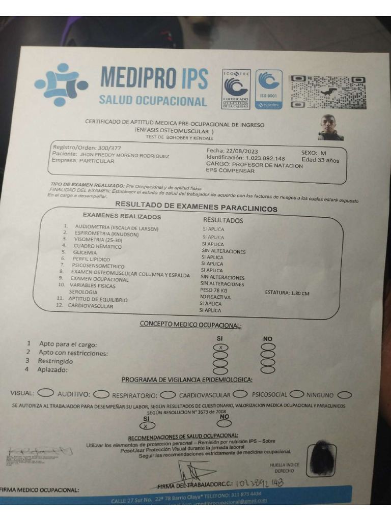 Examen Medico Ocupacional Pdf