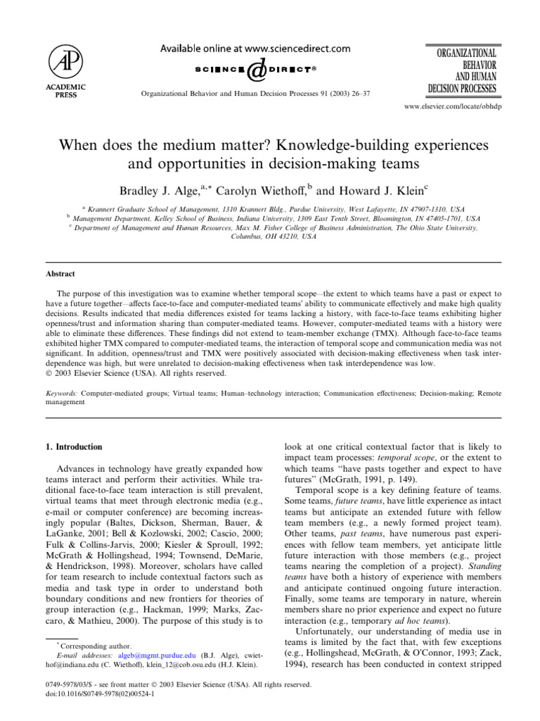 L8 (3) What Does The Medium Matter | PDF | Decision Making | Communication