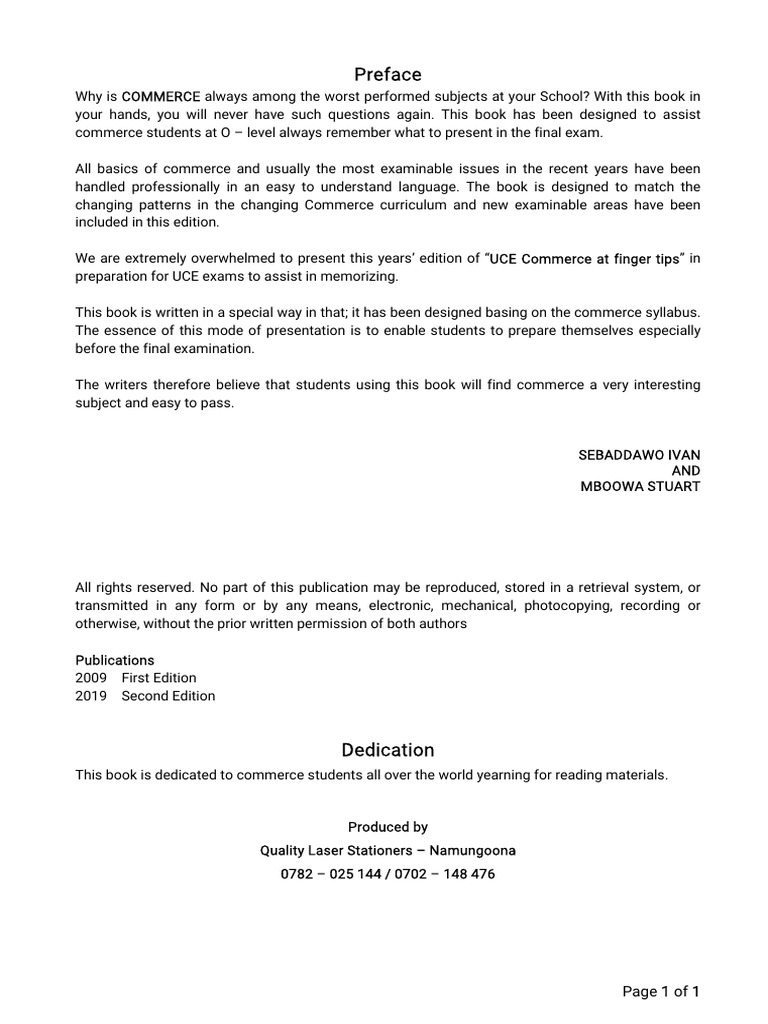 Essential Guide to O-Level Commerce | PDF